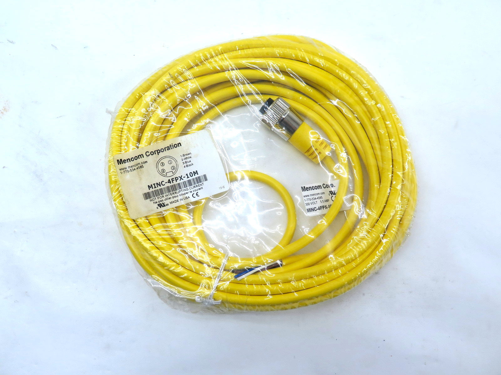 Mencom MINC-4FPX-10M Cordset 4 Pole Female – Advance Operations