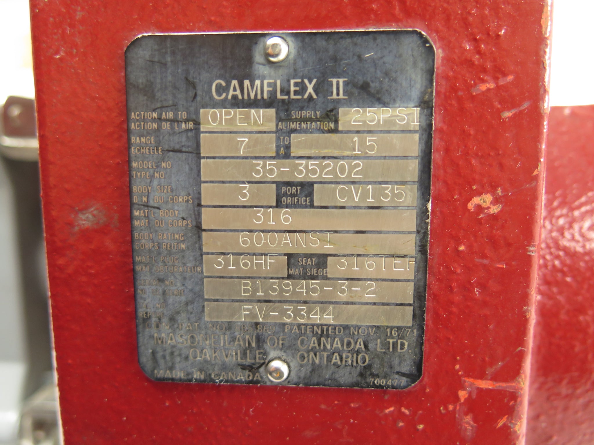 GE / Masoneilan Camflex II 3" Valve 35-35212 & SVI2-21113111 Controlle ...