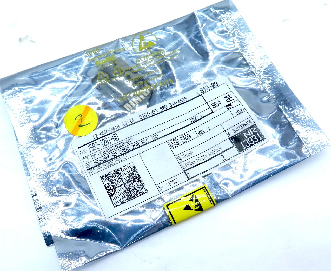 Digi-Key / Apacer 1582-1281-ND Memory Card 2GB LOT OF 2 – Advance ...