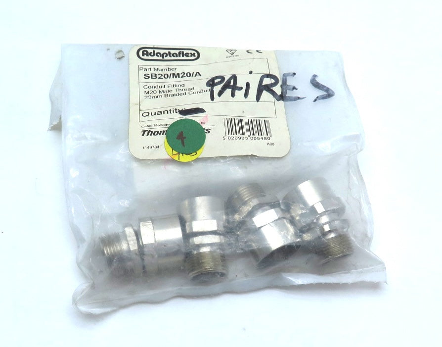 Adaptaflex SB20/M20/A Conduit Fitting M20 Male Thread 2mm Braided LOT ...