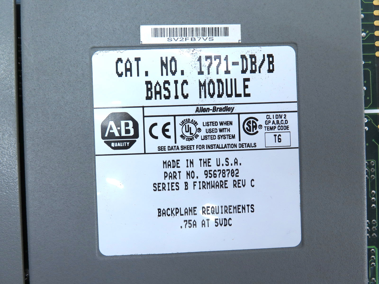 Allen-Bradley 1771-DB/B Basic Module – Advance Operations