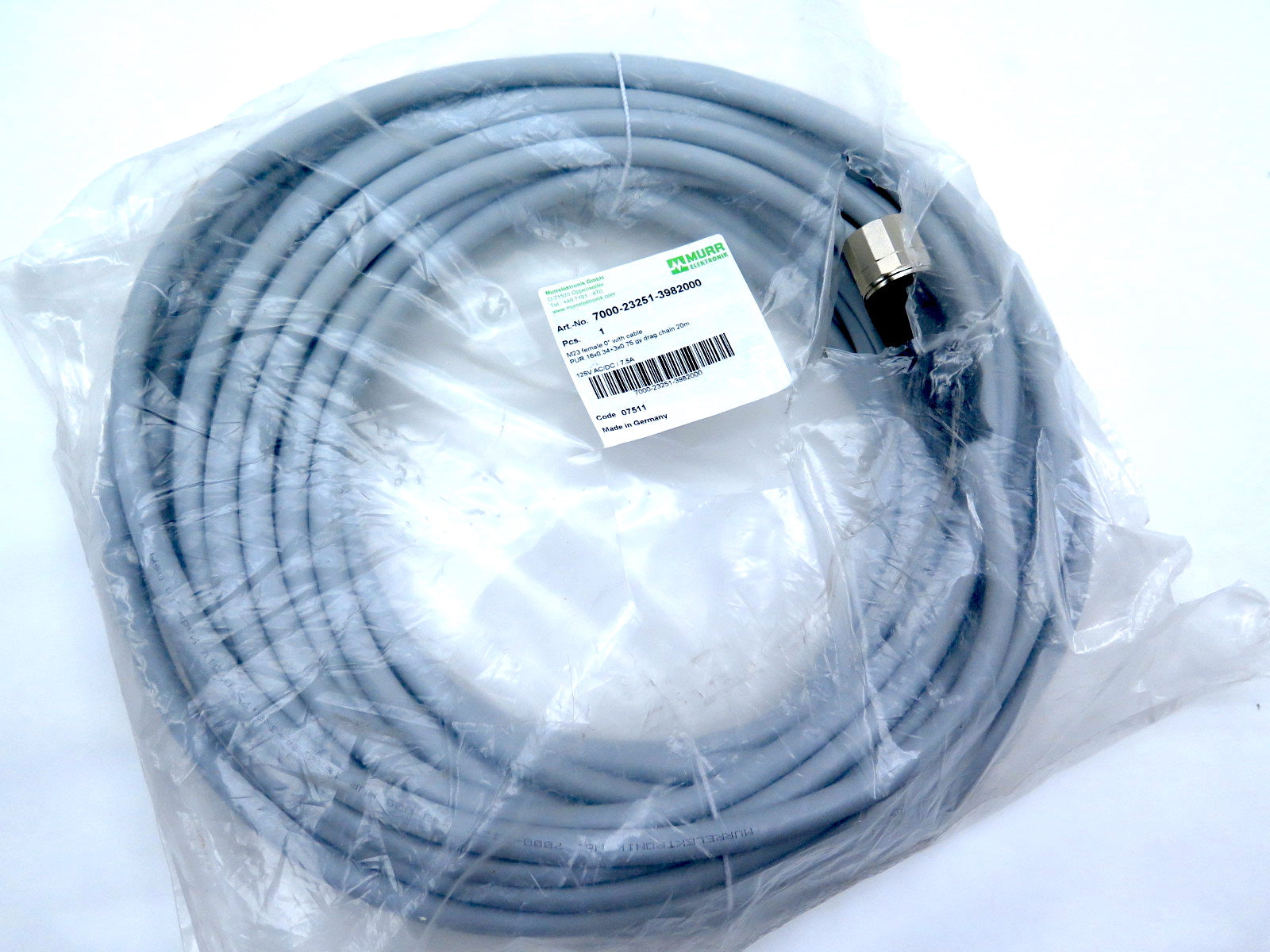 Murr Elektronik Cable-20M-TQM M23 Female 0 Degree With Cable – Advance ...
