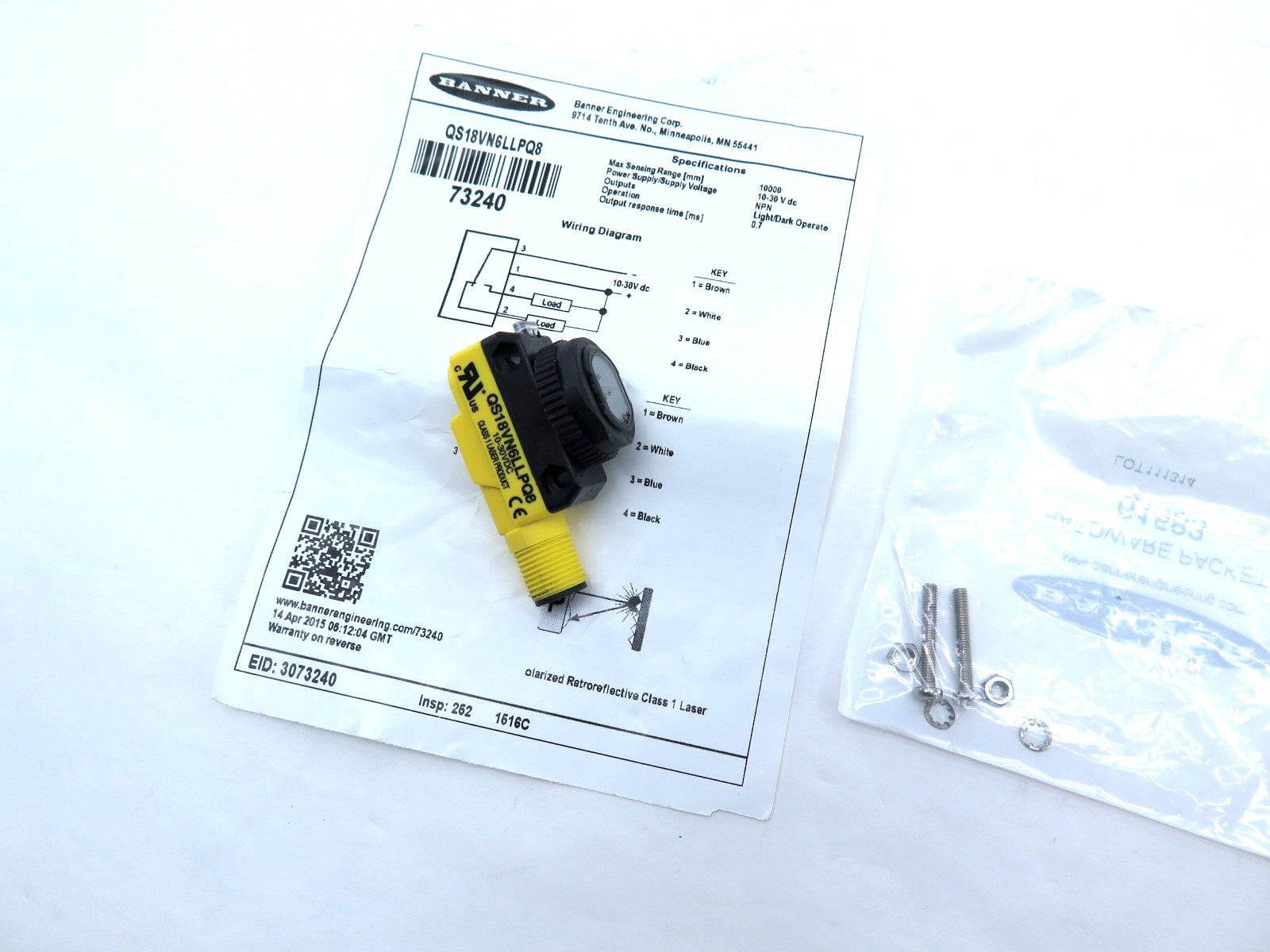 Banner QS18VN6LLPQ8 73240 Photoelectric Sensor World-Beam | Advance ...