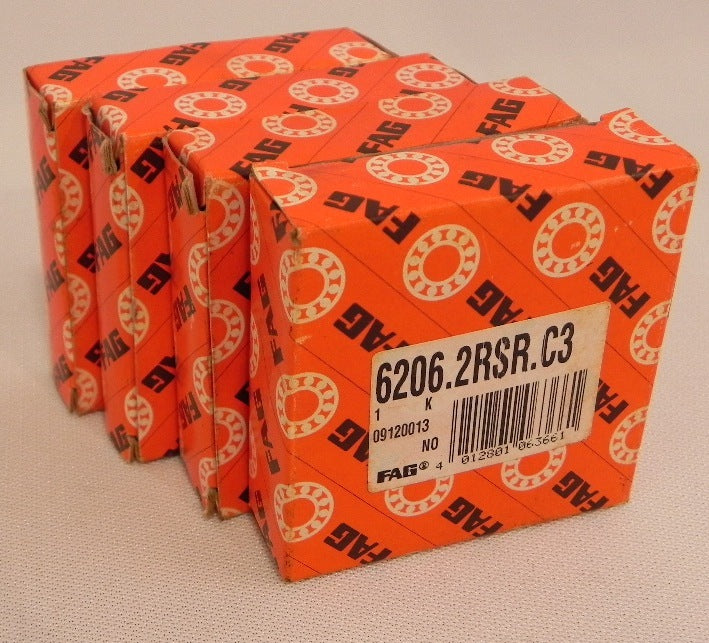 SKF Deep Single Row Groove Ball Bearing 6206.2RSR.C3 (Lot of 4 ...
