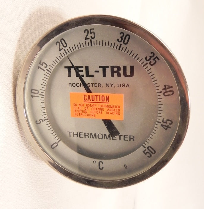 Tel-Tru Thermometer AA575R 5" dia Gauge 4" long Stem Probe 0-50 C ...