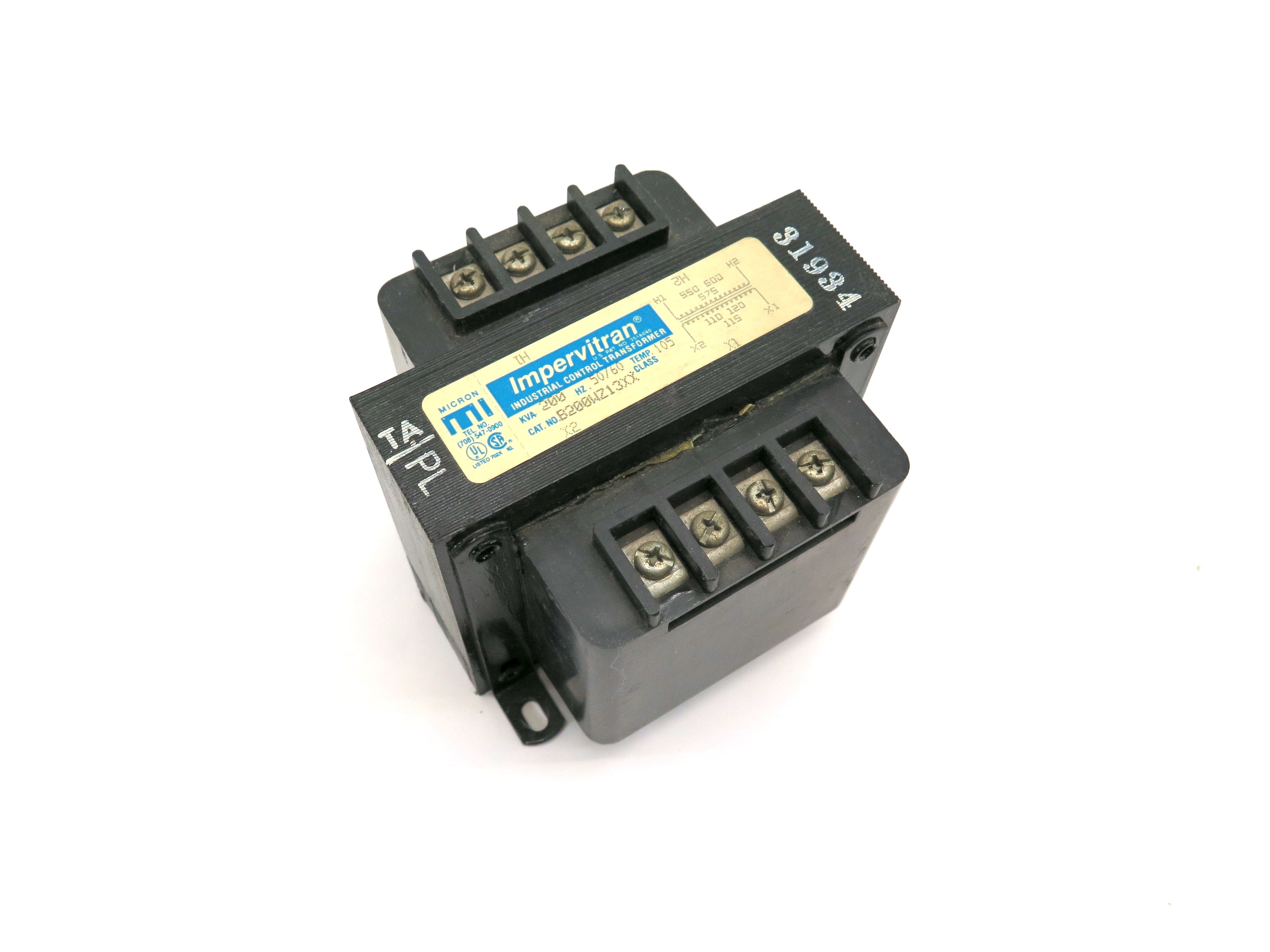 Impervitran B200WZ13XX Transformer 200KVA 50/60Hz 600V-120V | Advance ...