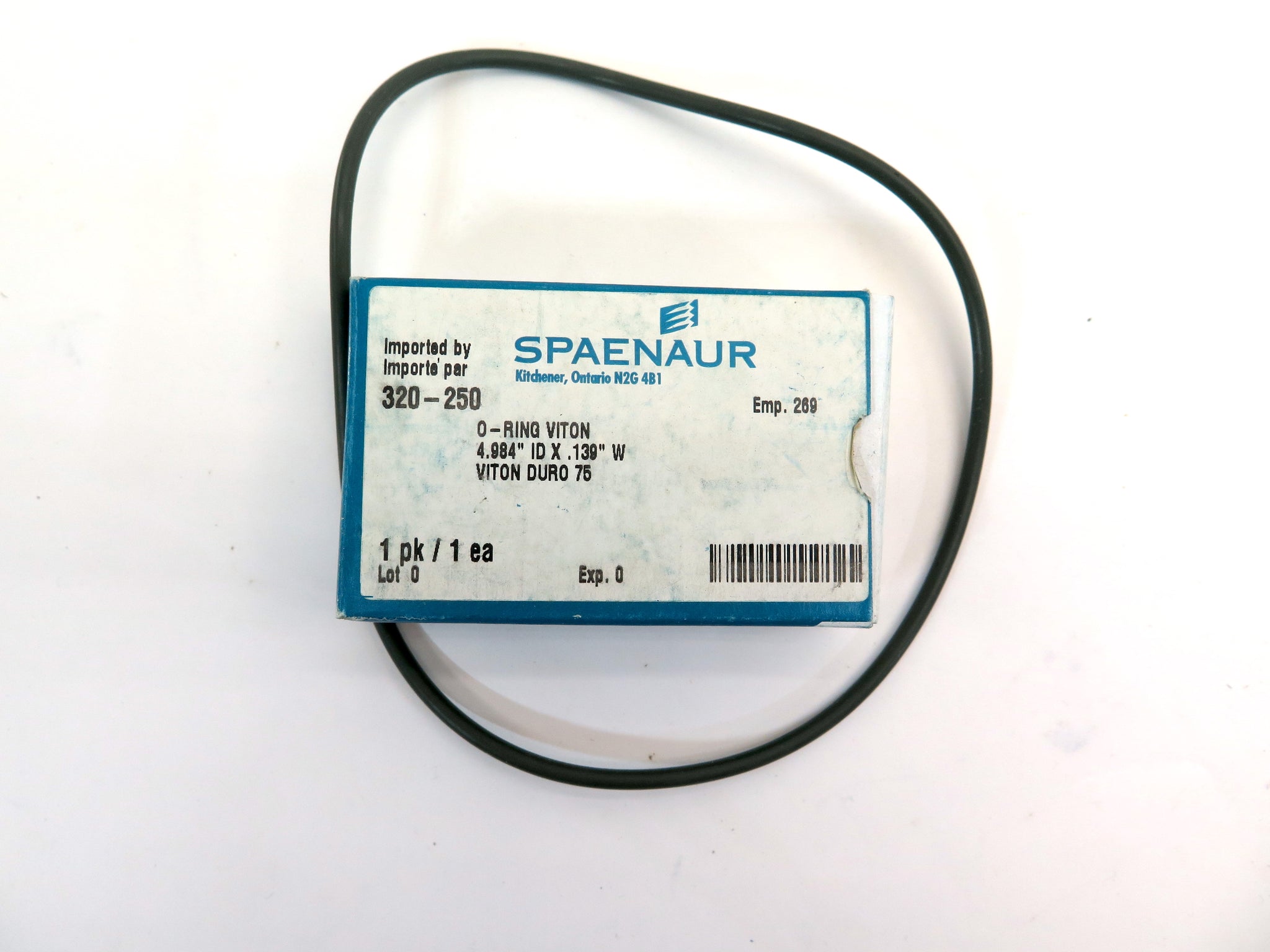 Spaenaur 320-250 O-Ring Viton Duron 75 4.984" ID X .139" W Lot of 10 ...