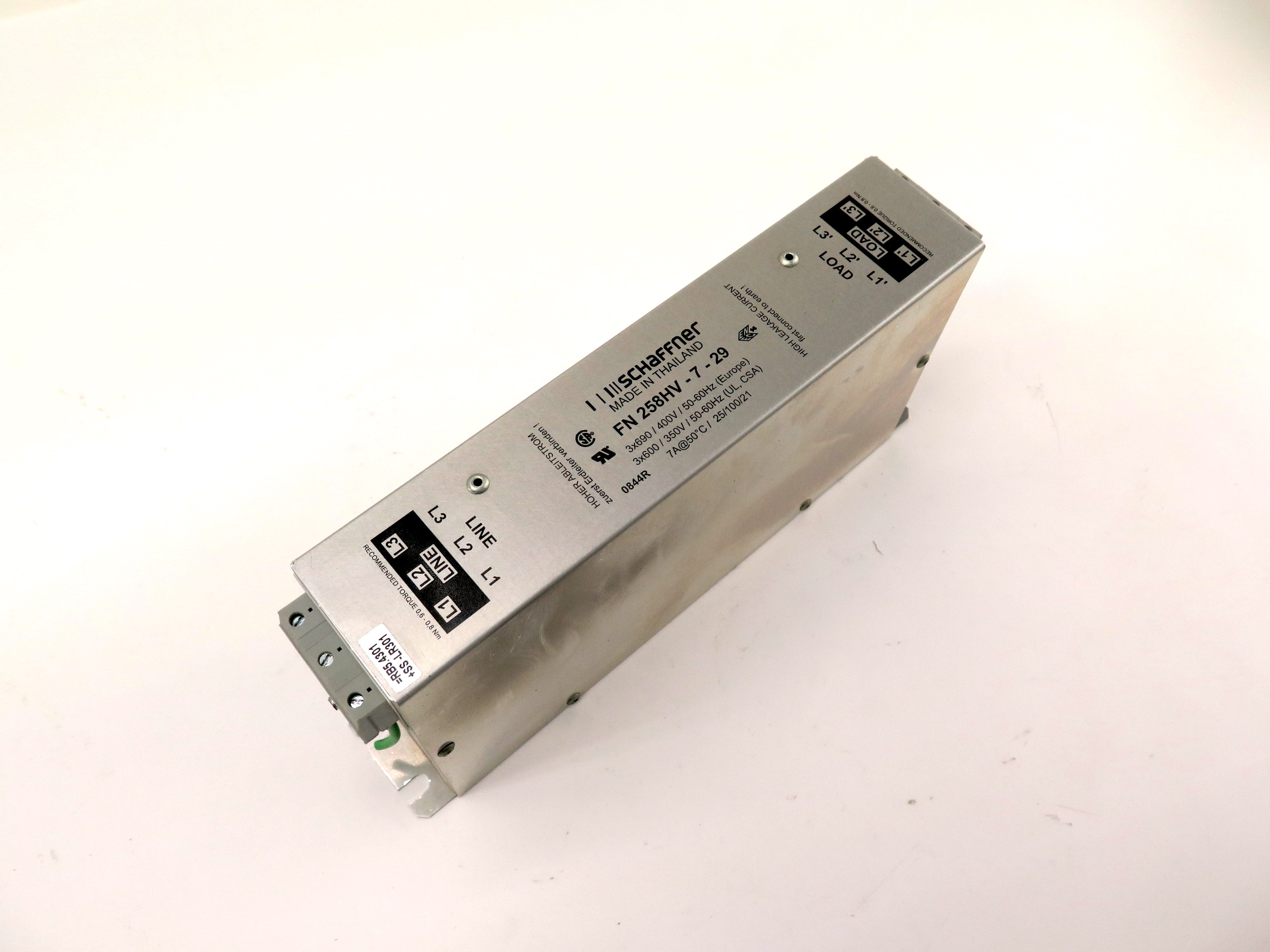 Schaffner FN 258HV-7-29 Line Reactor 3 Phase 600-350Vac – Advance ...