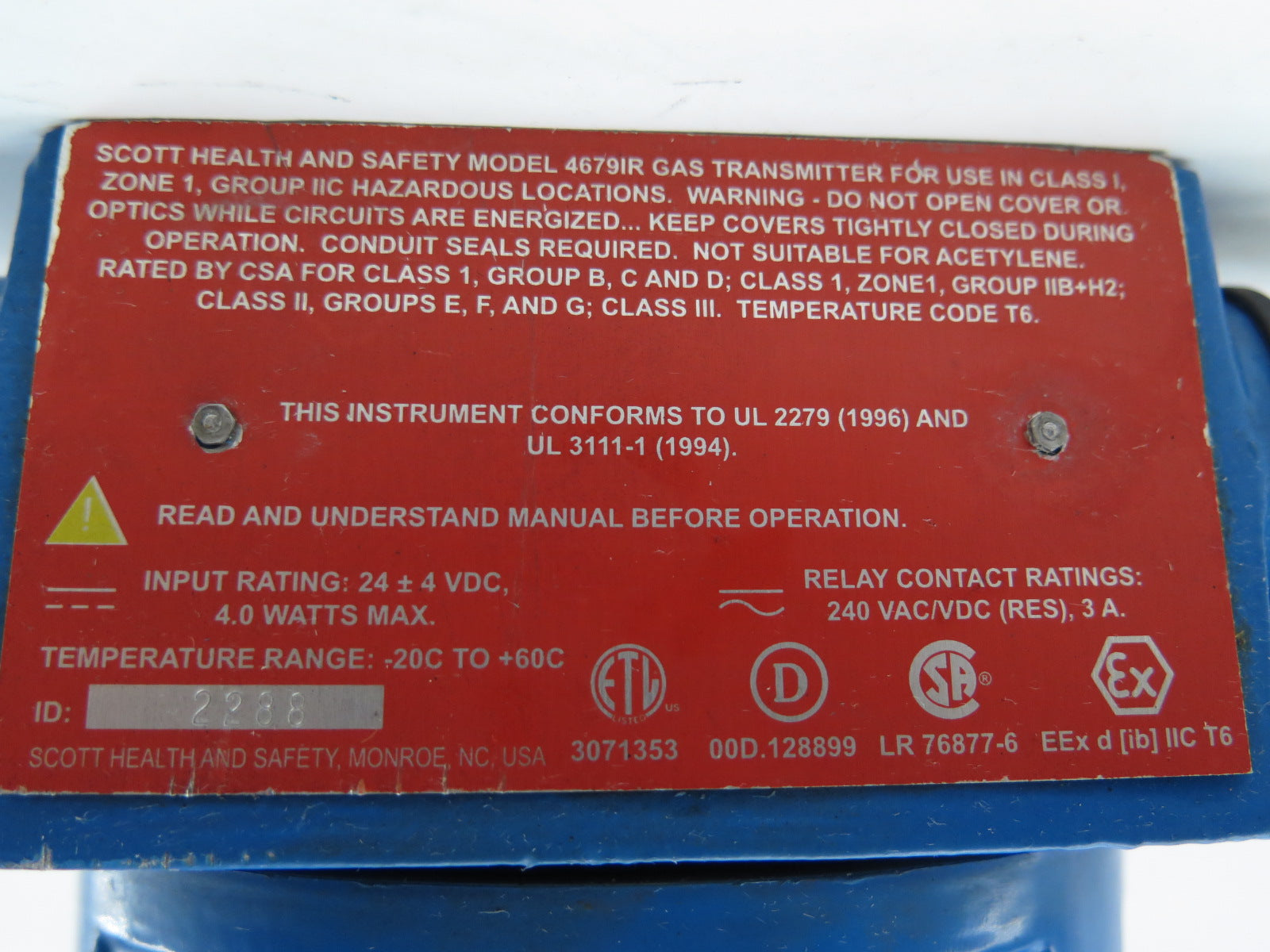 Scott Instruments 4600-IR Gas Plus Infra-Red Gas Transmitter – Advance ...