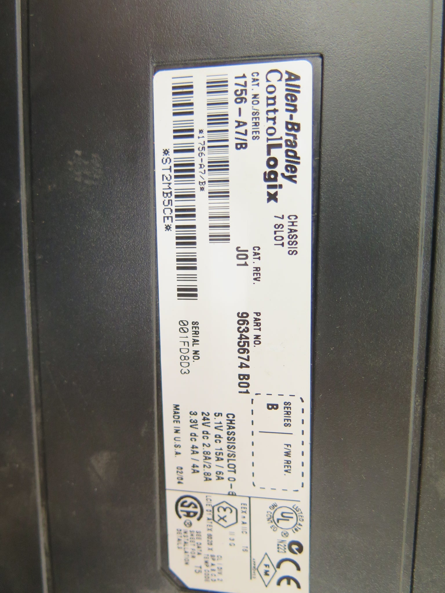 Allen-Bradley 1756-A7/B 7-Slot Rack Chassis – Advance Operations