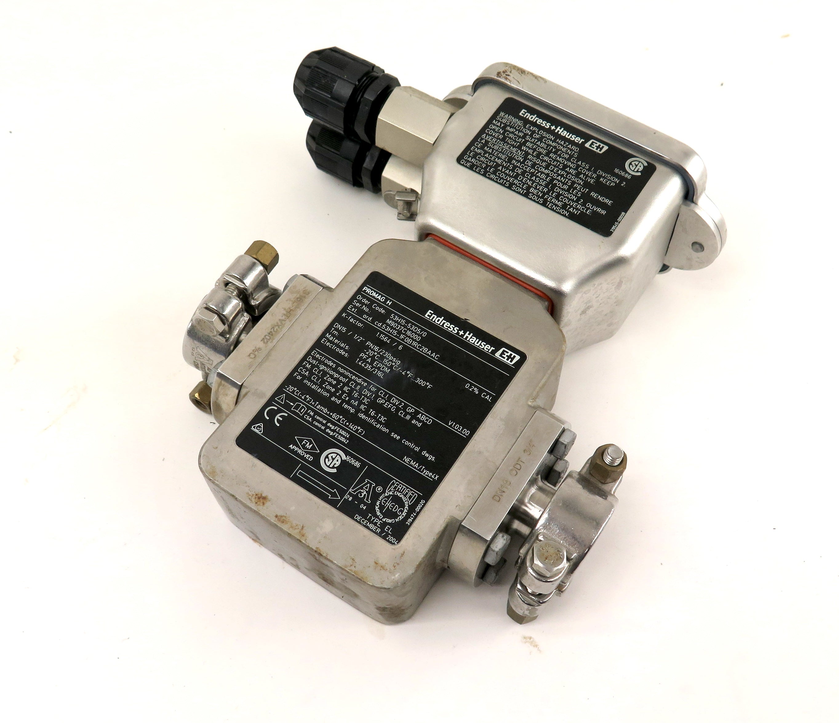 Endress + Hauser 53H15-53D5/0 Promag H 1/2" PN18/230PSIG Flow Meter St ...