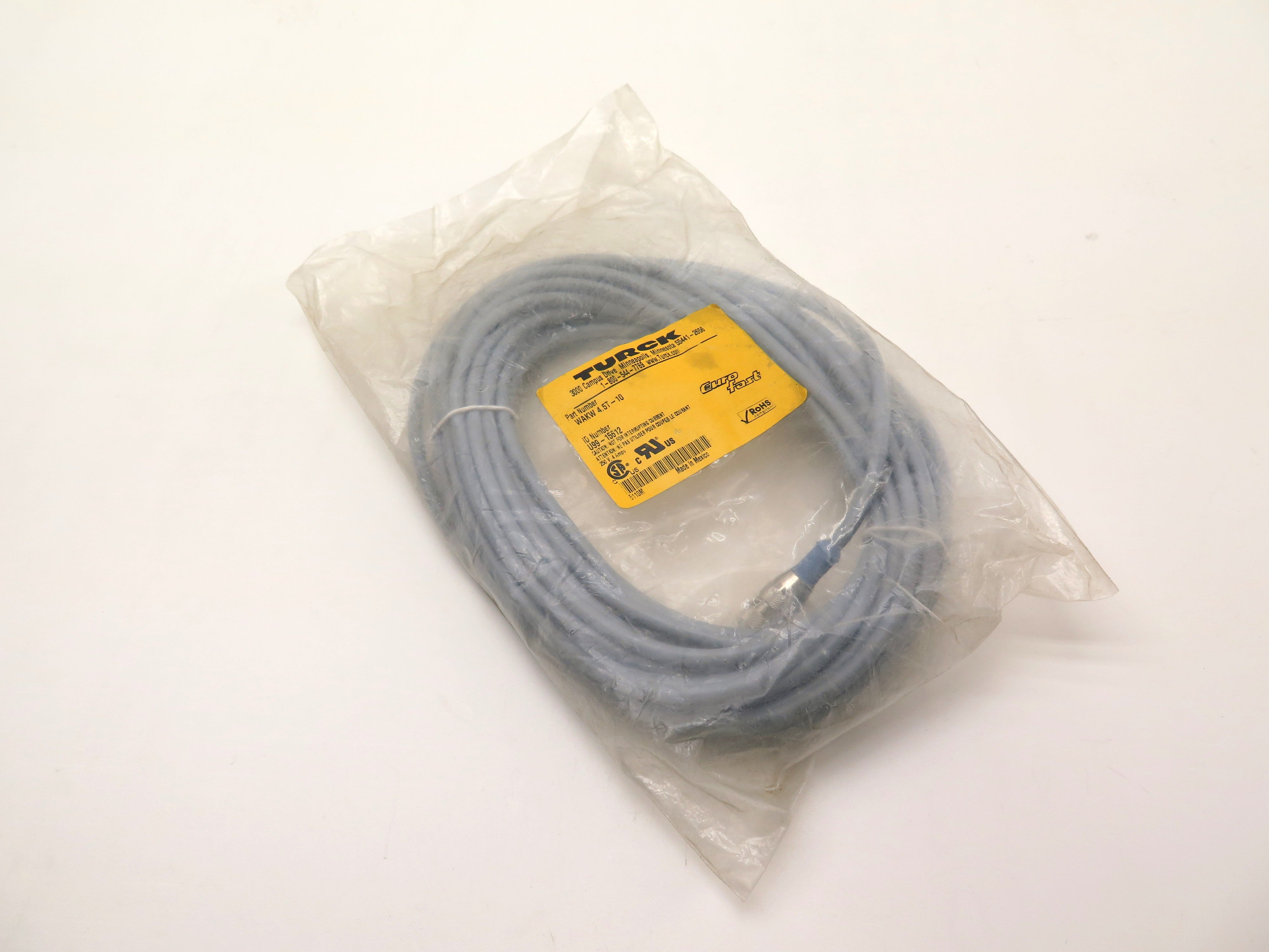 Turck U99-15612 EuroFast Cordset WAKW 4.5T-10