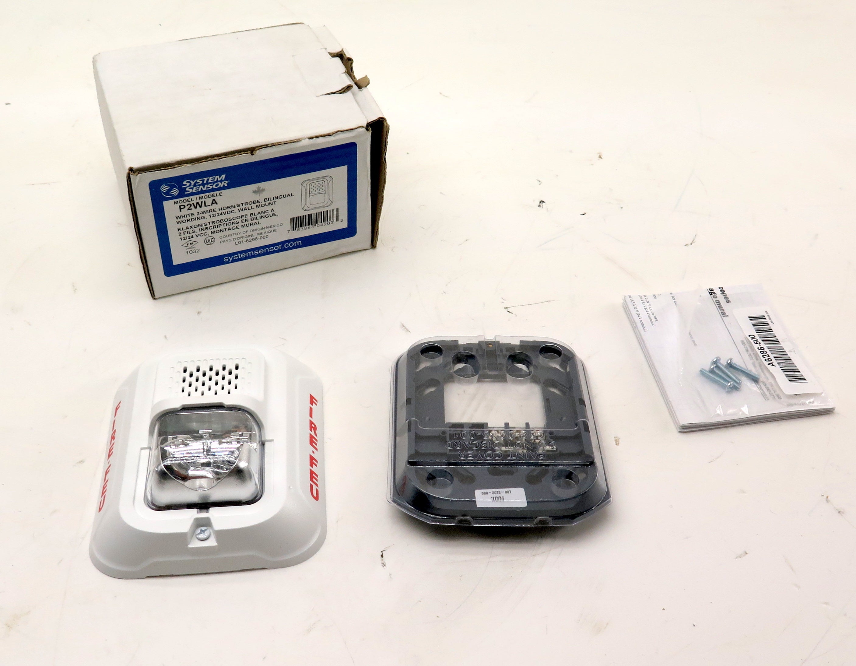 System Sensor / Honeywell P2WLA White 2 Wire Horn/Strobe Bilingual Wor ...