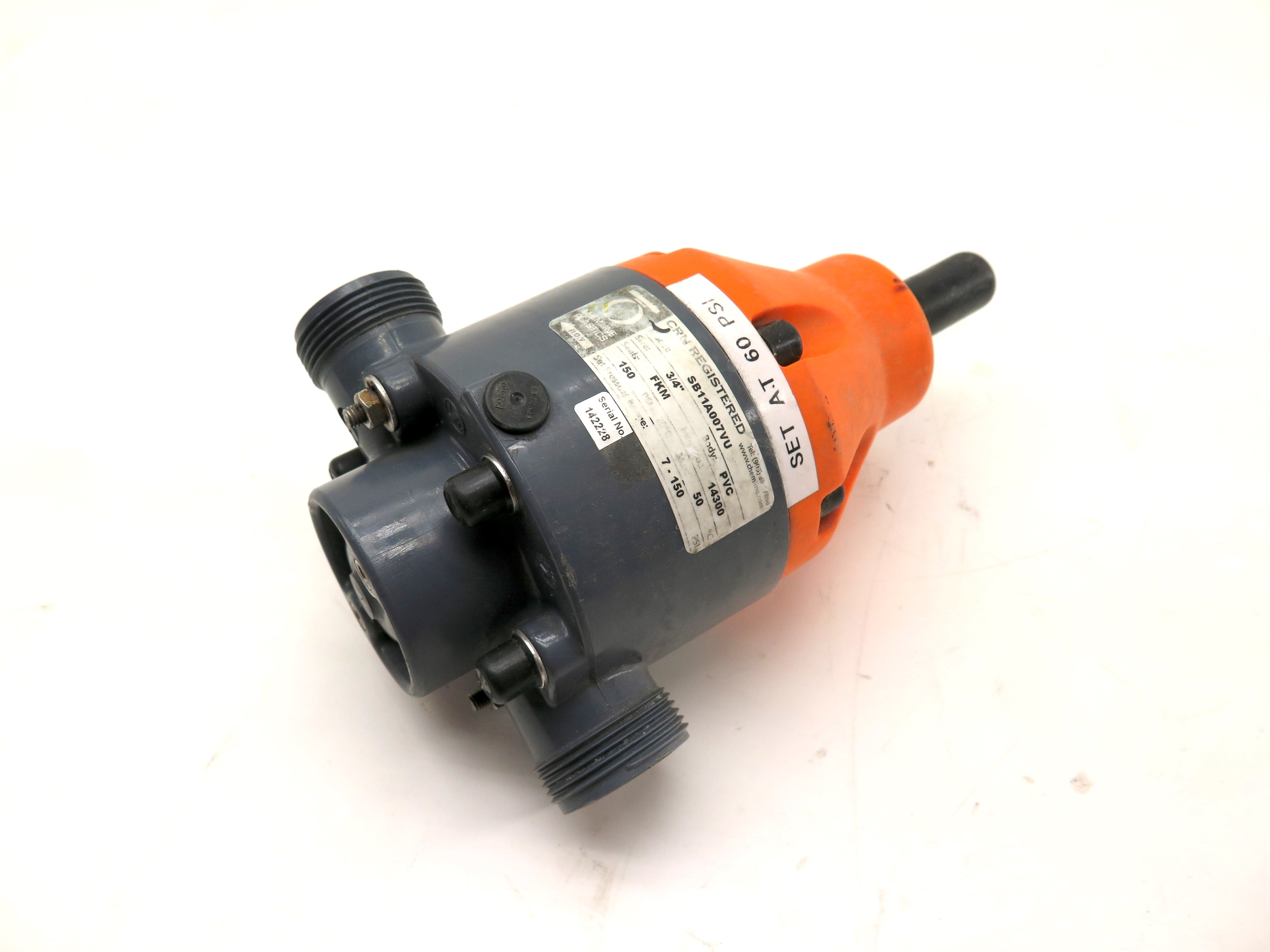 Chemline Plastic SB11A007VU Back Pressure / Relief Valve 15-150psi PVC ...