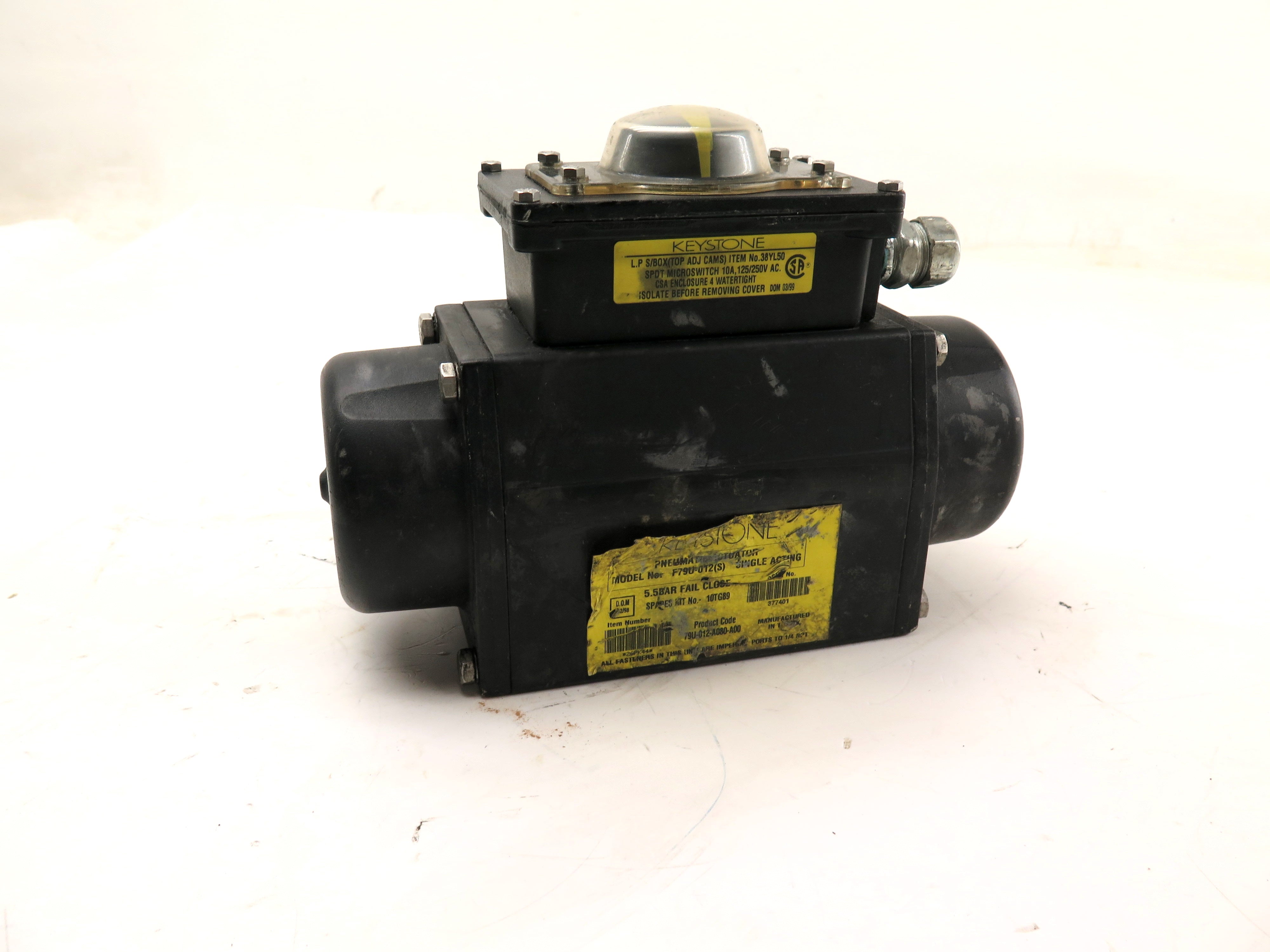 Keystone F79U-012(S) Pneumatic Actuator Single Acting 5.5 Bar Fail Clo ...