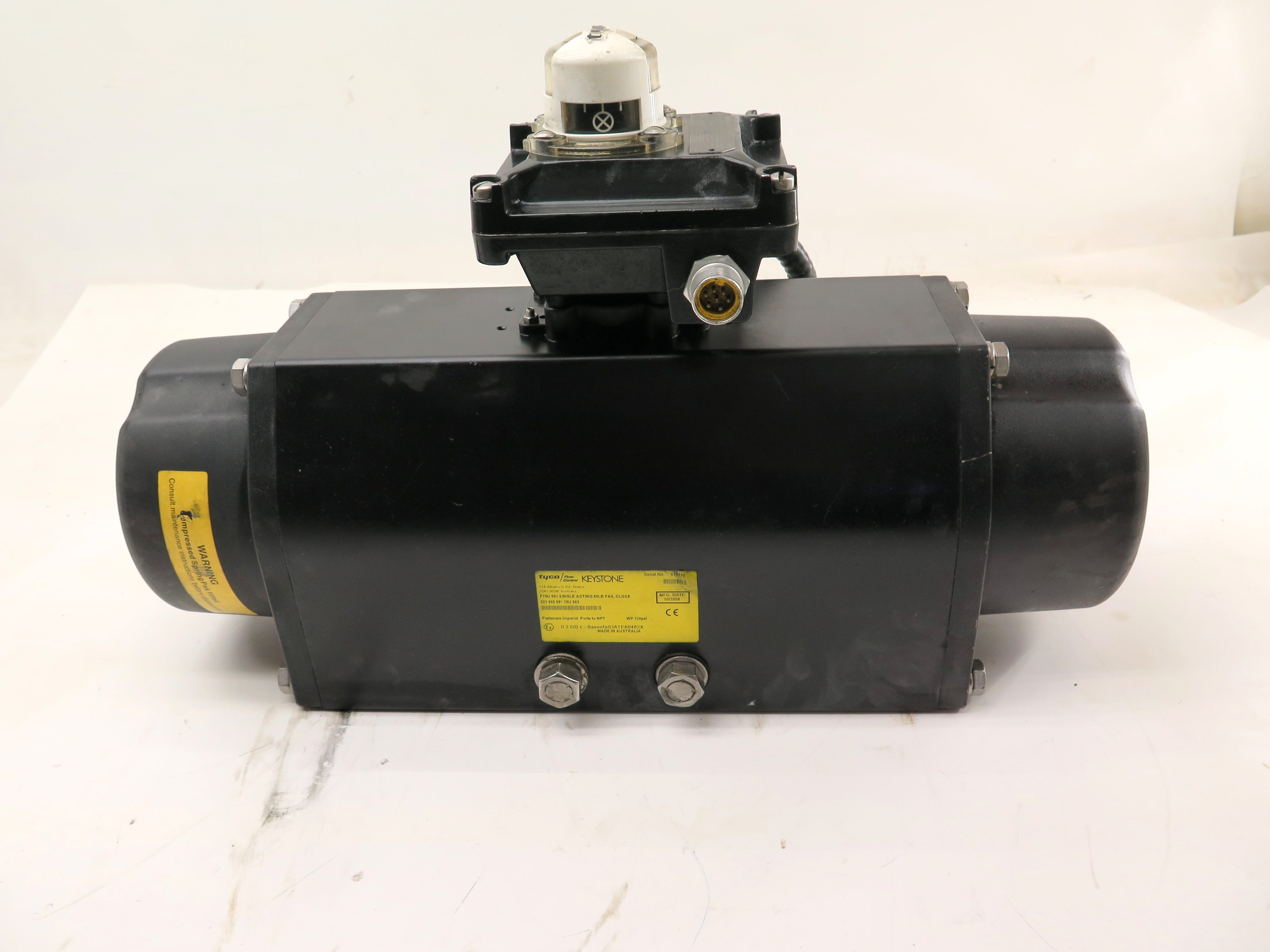 Keystone / Tyco F79U 091 Single Acting 80Lbs Fail Close Pneumatic Actu ...