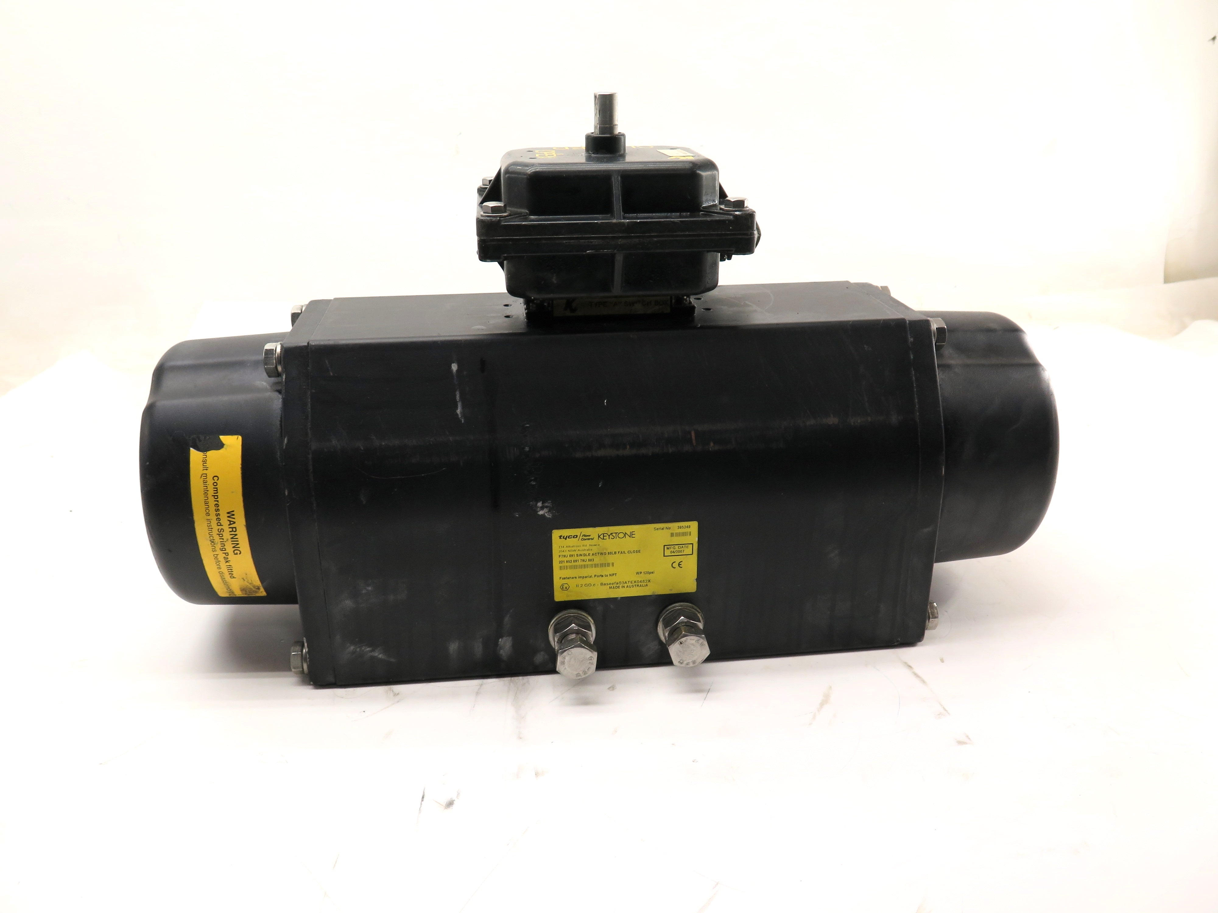 Keystone / tyco F79U 091 Single Acting 80Lbs Fail Close Pneumatic Actu ...