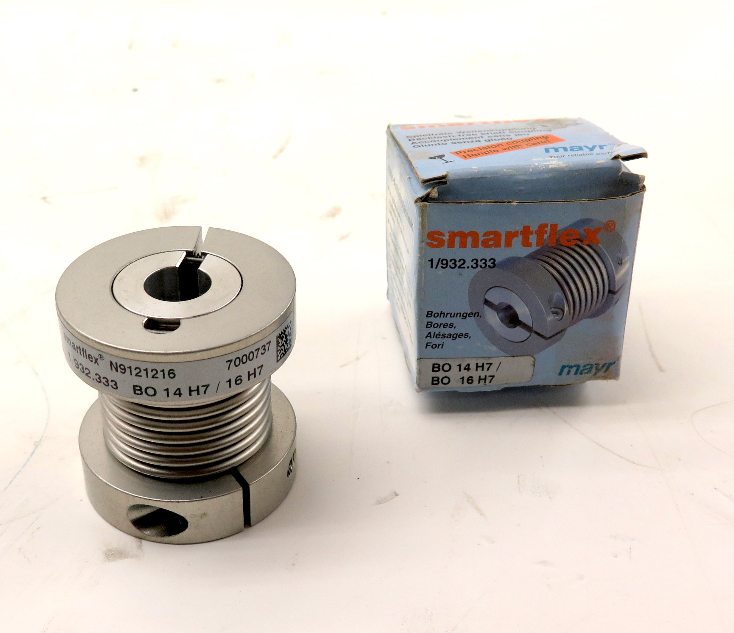 Mayr SmartFlex N9121216 1/932.333 BO 14 H7 / 16 H7 Shaft Clutch ...